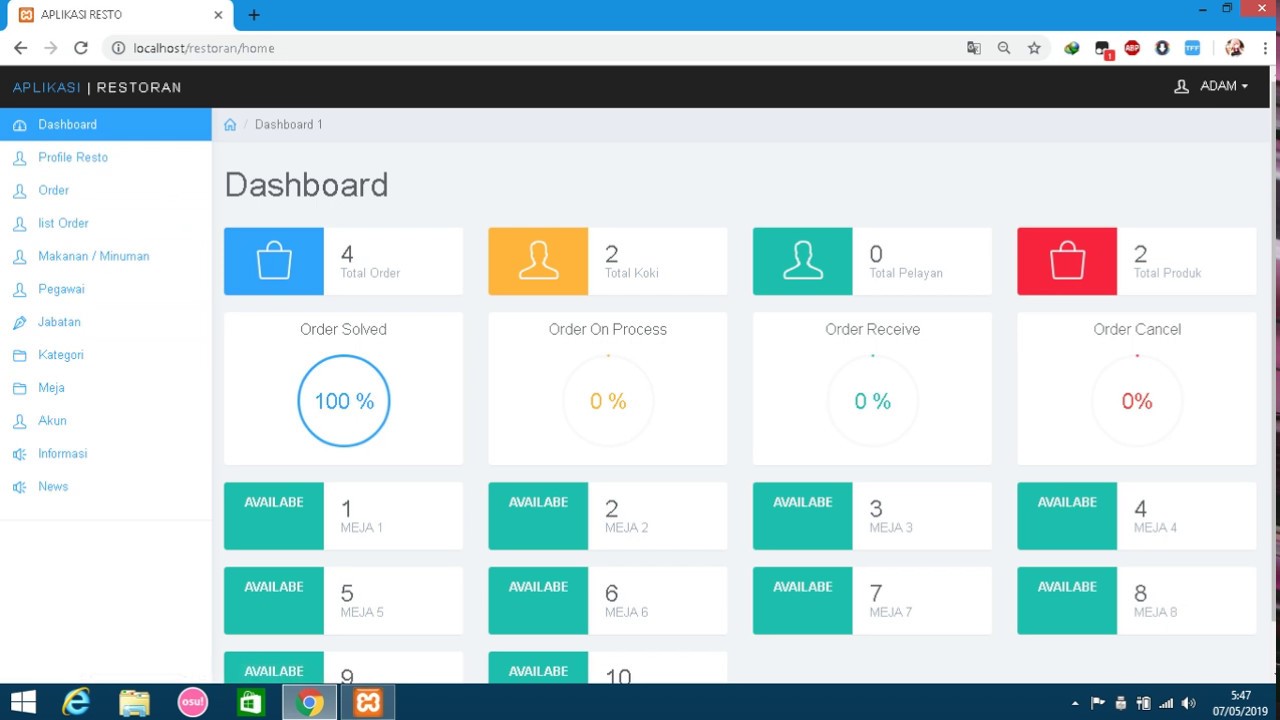 Aplikasi Pemesanan Kasir restoran berbasis Codeigniter&php - YouTube