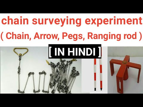 chain surveying experiment || Chain survey || Chain, Ranging rod, Arrow ...