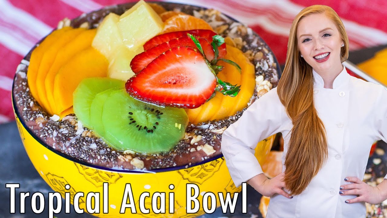 EASY Tropical Acai Bowl Recipe! With Mango, Papaya, Pineapple ...