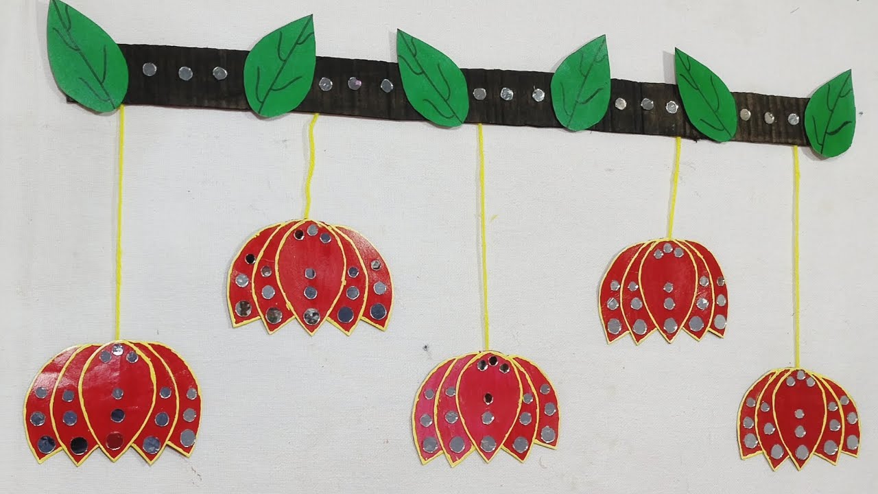 DIY Wall Hanging With Cardboard | Beautiful Lotus Craft Ideas | - YouTube
