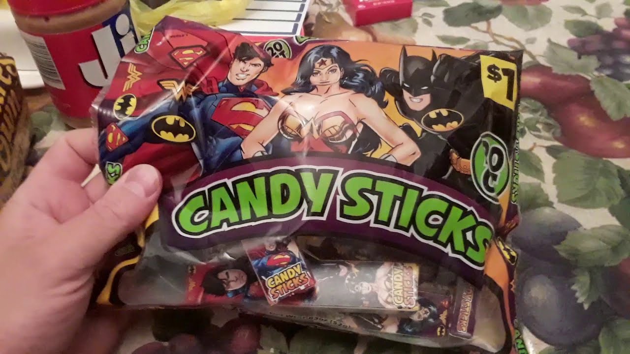 D.C. comics Candy sticks - YouTube