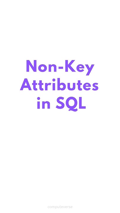 📌Non-Key Attributes in SQL📌 - YouTube