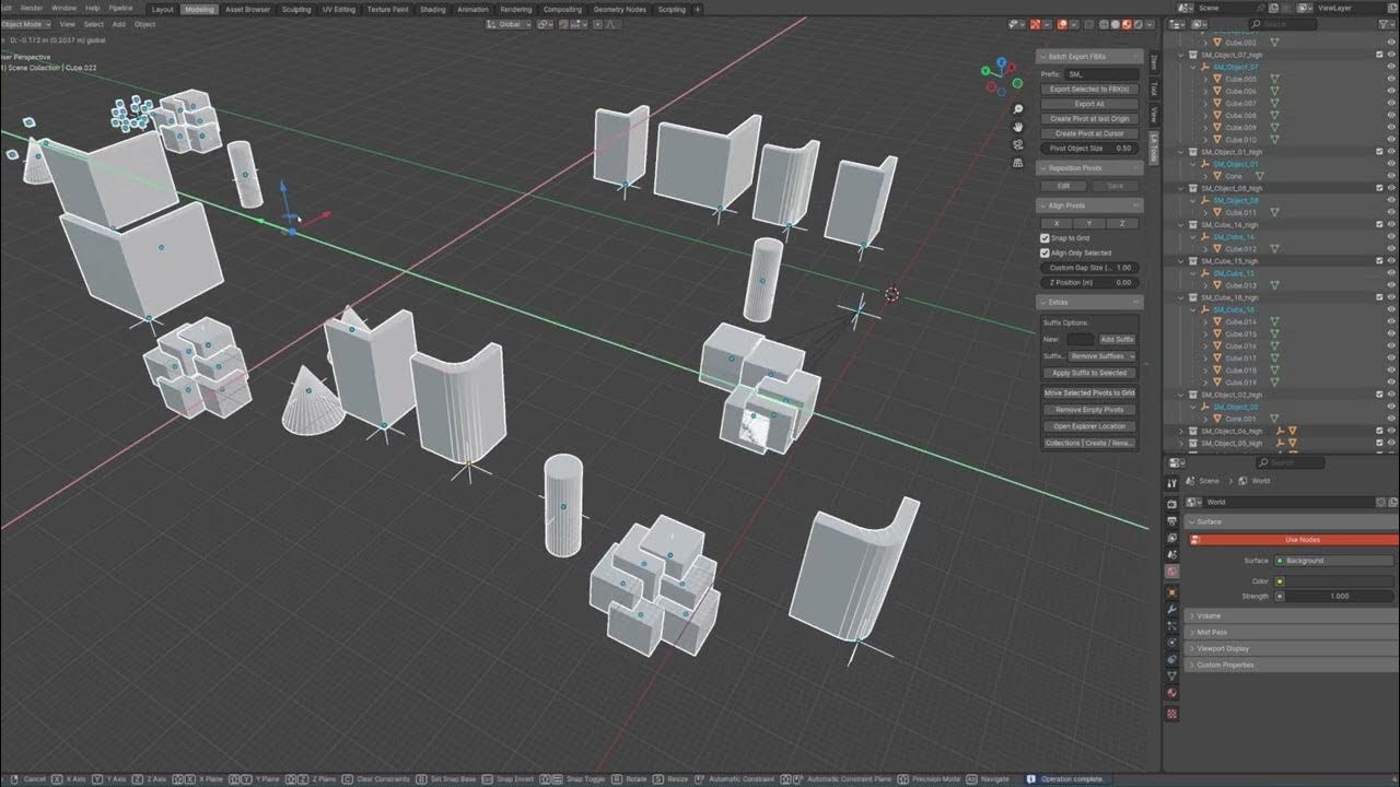 Blender (4.1) Batch Exporter and Scene Management system using Pivot objects for Static Meshes ...
