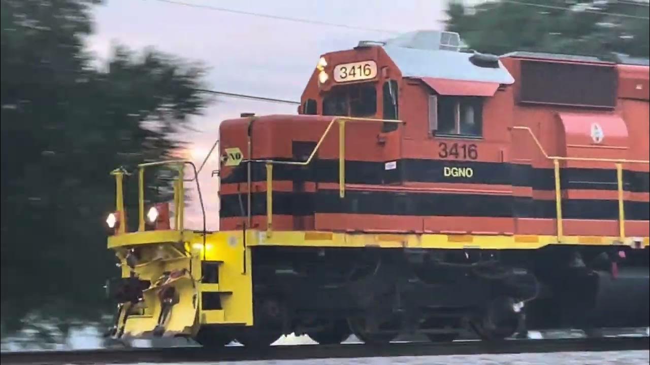DGNO 3416 Leads Transfer Train Valley View Ln Railroad Crossing Farmers Branch TX - YouTube
