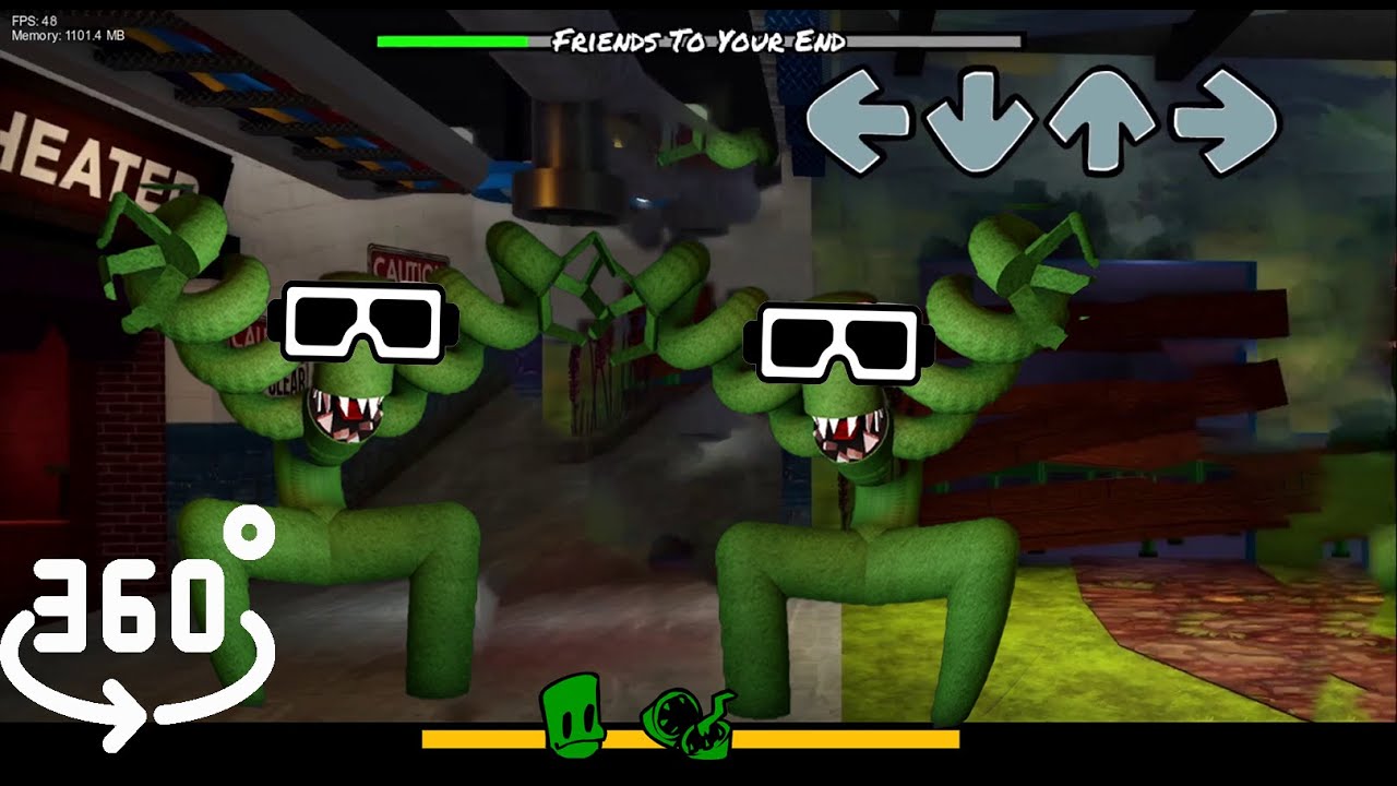 360° | Rainbow Friends Green VS Green Friday Night Funkin Mod Roblox ...