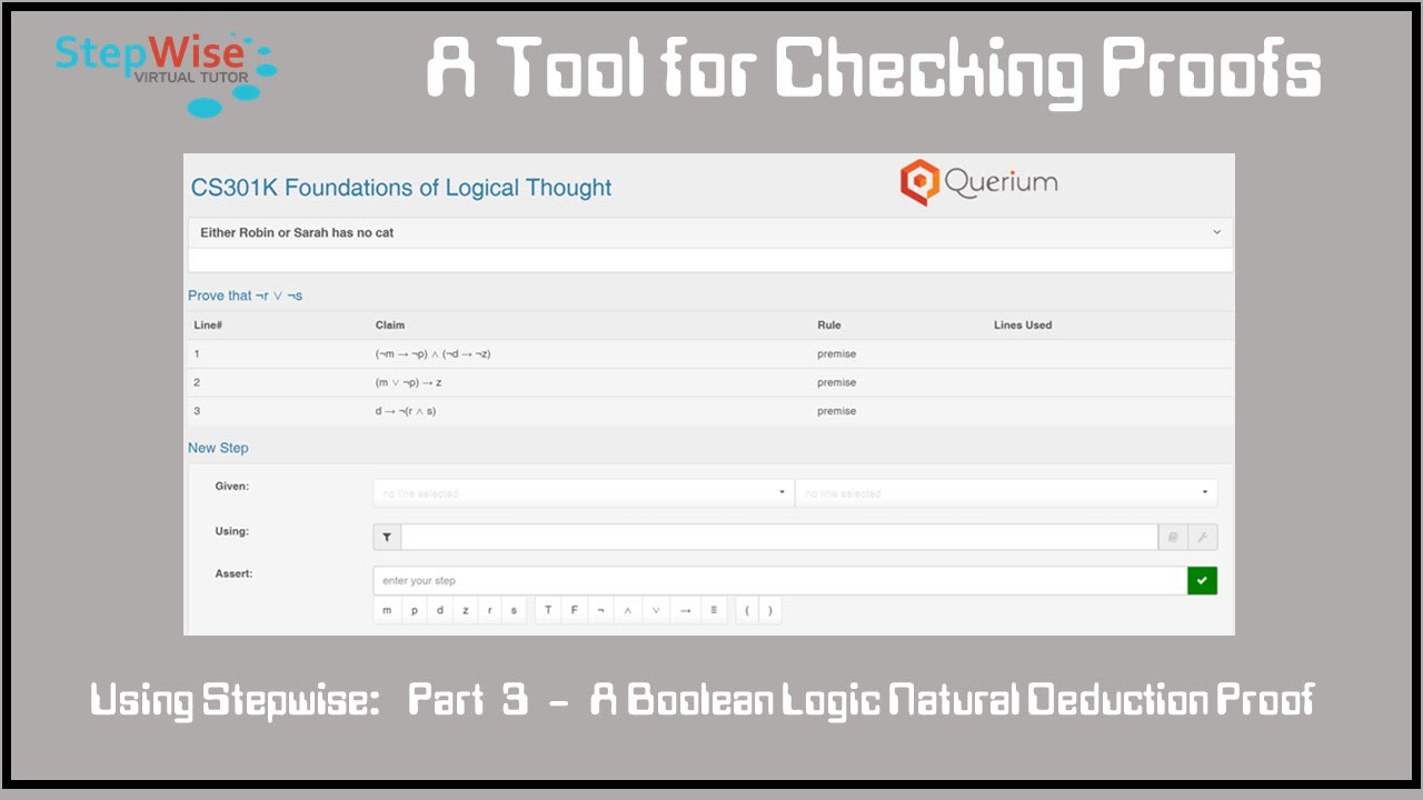 Querium's StepWise Tool for Checking Formal Proofs - Part 3 - YouTube