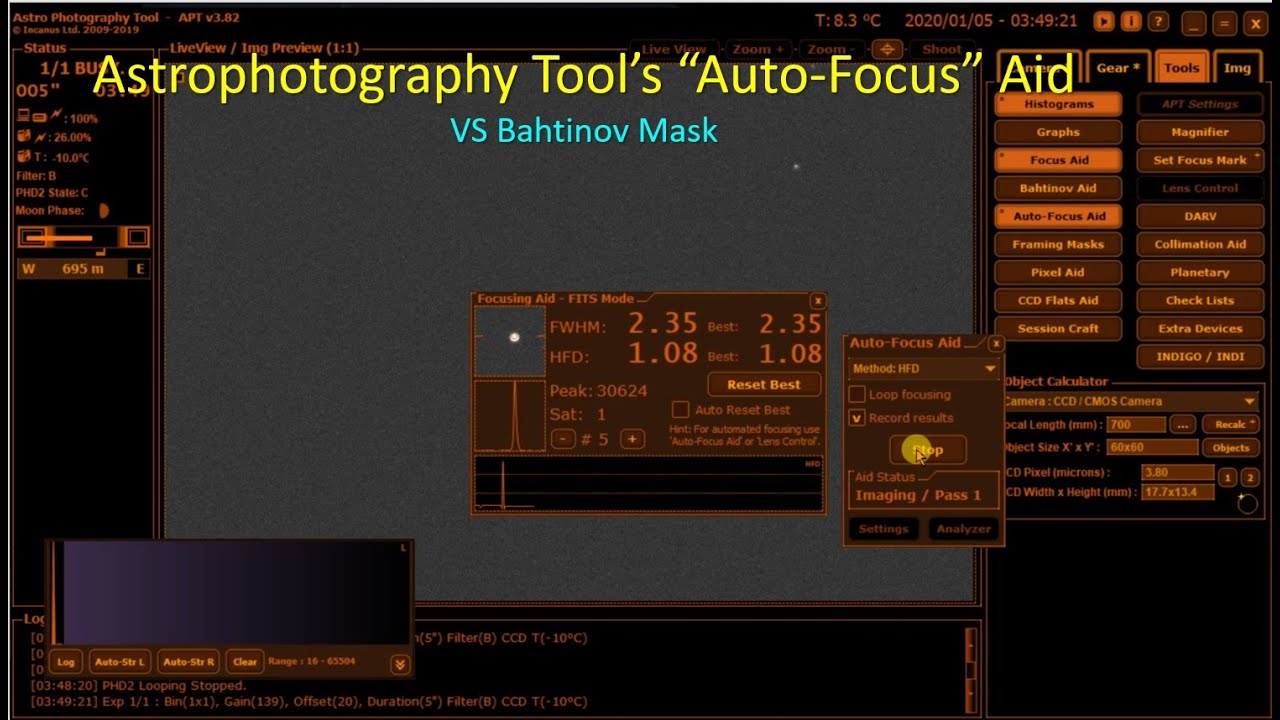 Evaluation of Astrophotography Tool (v3.82) Auto-Focus Aid - YouTube