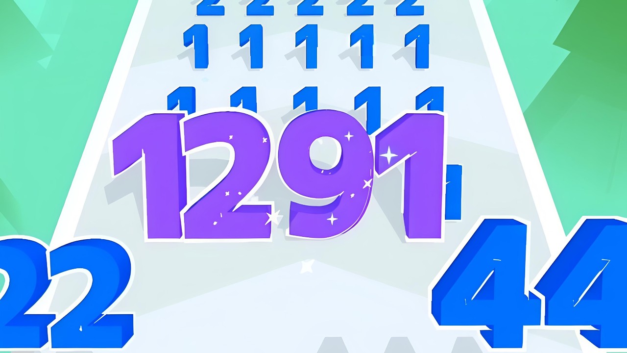 Number run 3D Numbers racing through a corridor where shadows count ...