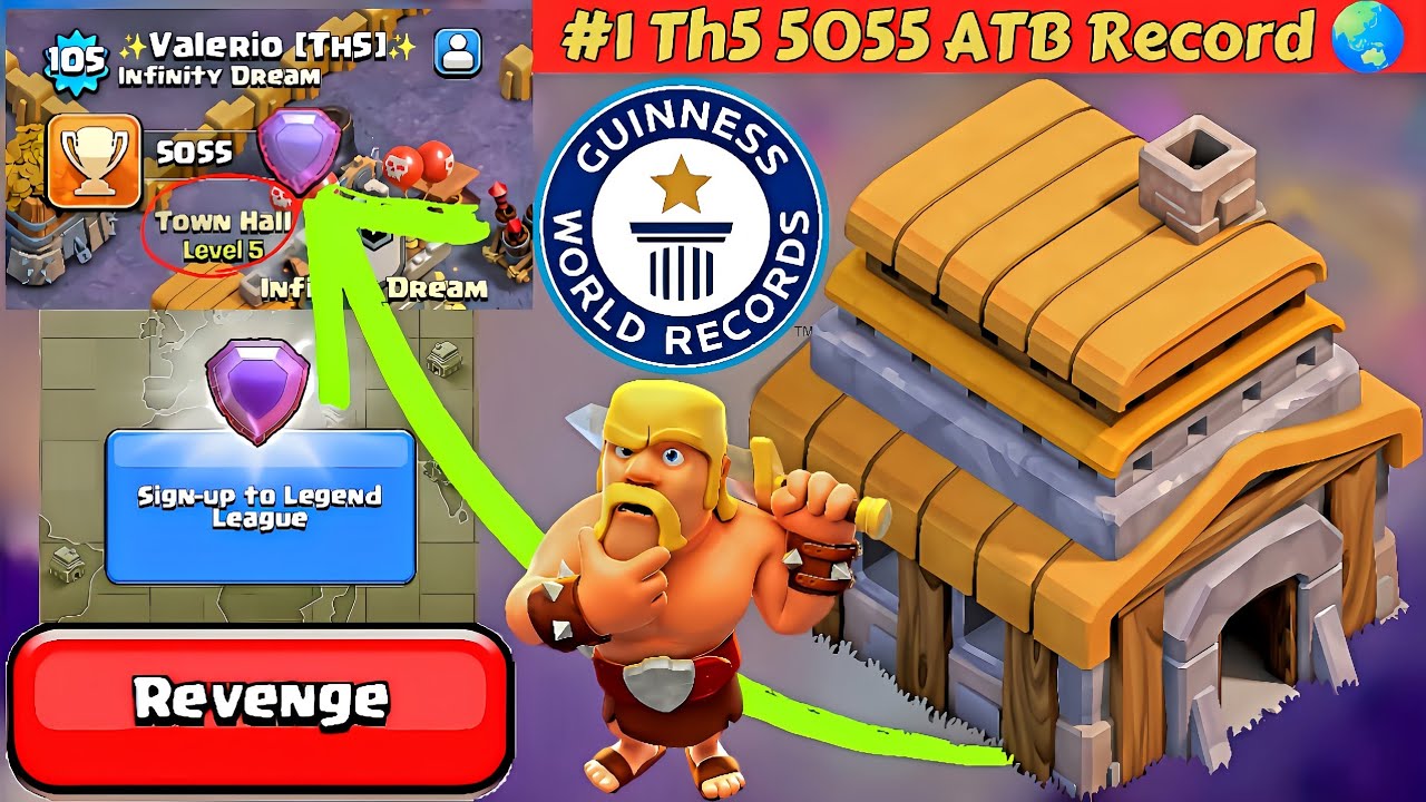 Valerio [Th5] -#1🌏-ATB-World Record-Th5 5055|Th5 Legend League Attacks ...