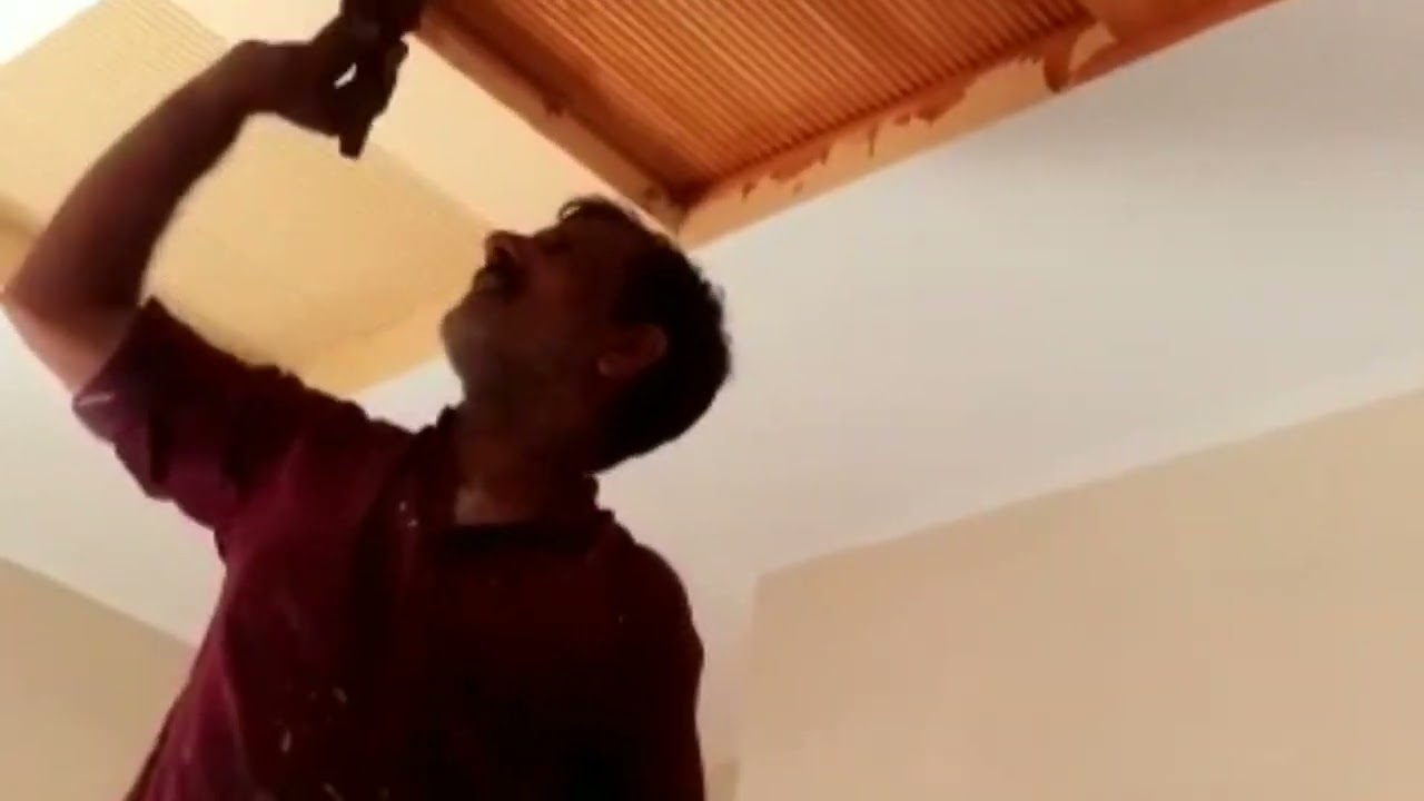 how to apply wall putty on wall and silling roof paint polish. whatspp ...