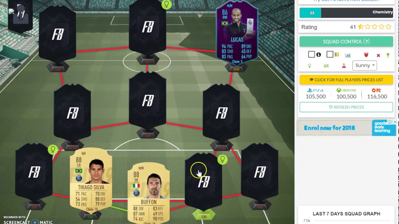 Awesome Fifa 19 Squad Builder for AJ3's RTG - YouTube