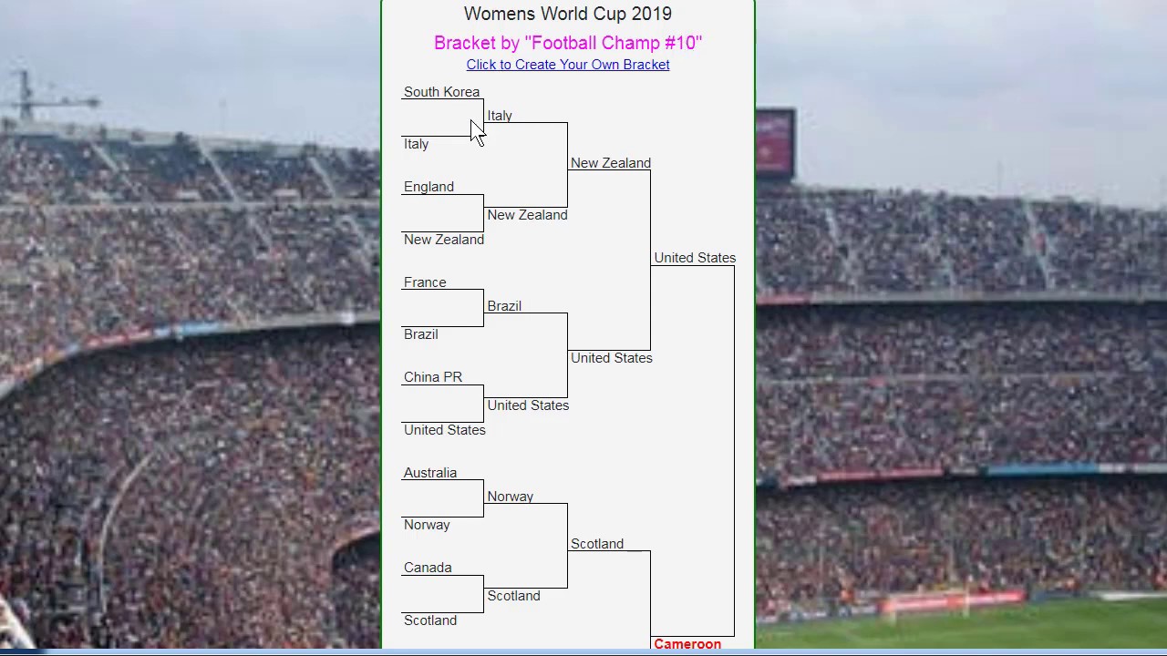 FIFA 2019 Women's World Cup - Group Stage Points Simulator and Bracket ...