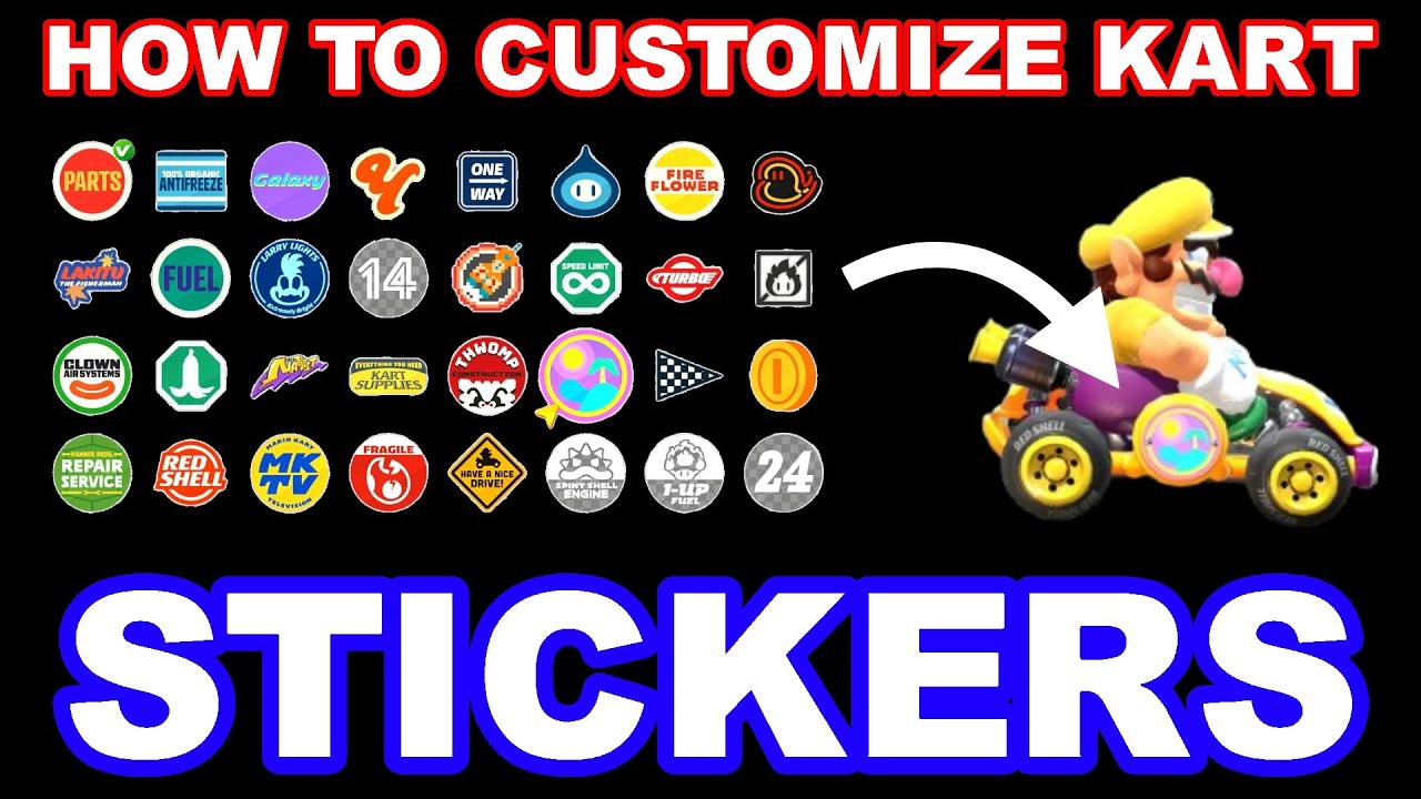 Mario Kart World - How To Customize Kart With Stickers - YouTube