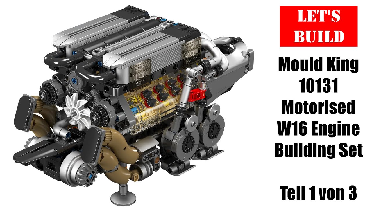 Let's build: Mould King 10131 Motorised W16 Engine Building Set, Teil 1 von 3 - YouTube