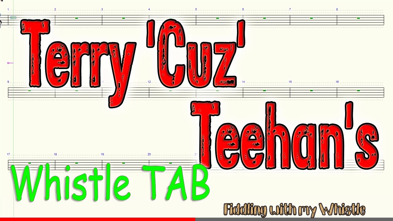 Terry 'Cuz' Teehan's - Reel - Folk Tune Tin Whistle Play Along Tab ...