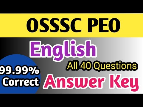 PEO & JA English Answer Key Correct Answer Key OSSSC PEO 2023 - YouTube