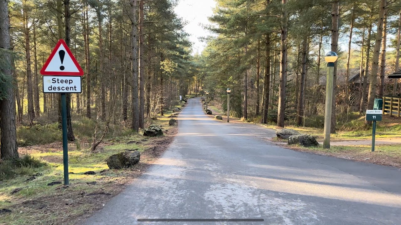 Cycling around the red route in January 2024 at Center Parcs, Whinfell ...