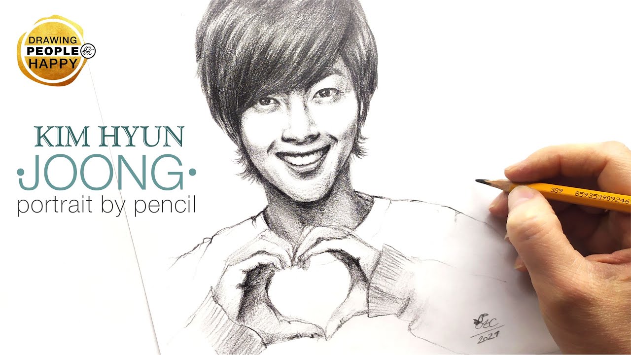 KIM HYUN JOONG Portrait - Pencil Drawing - How To Draw Man Portrait # ...