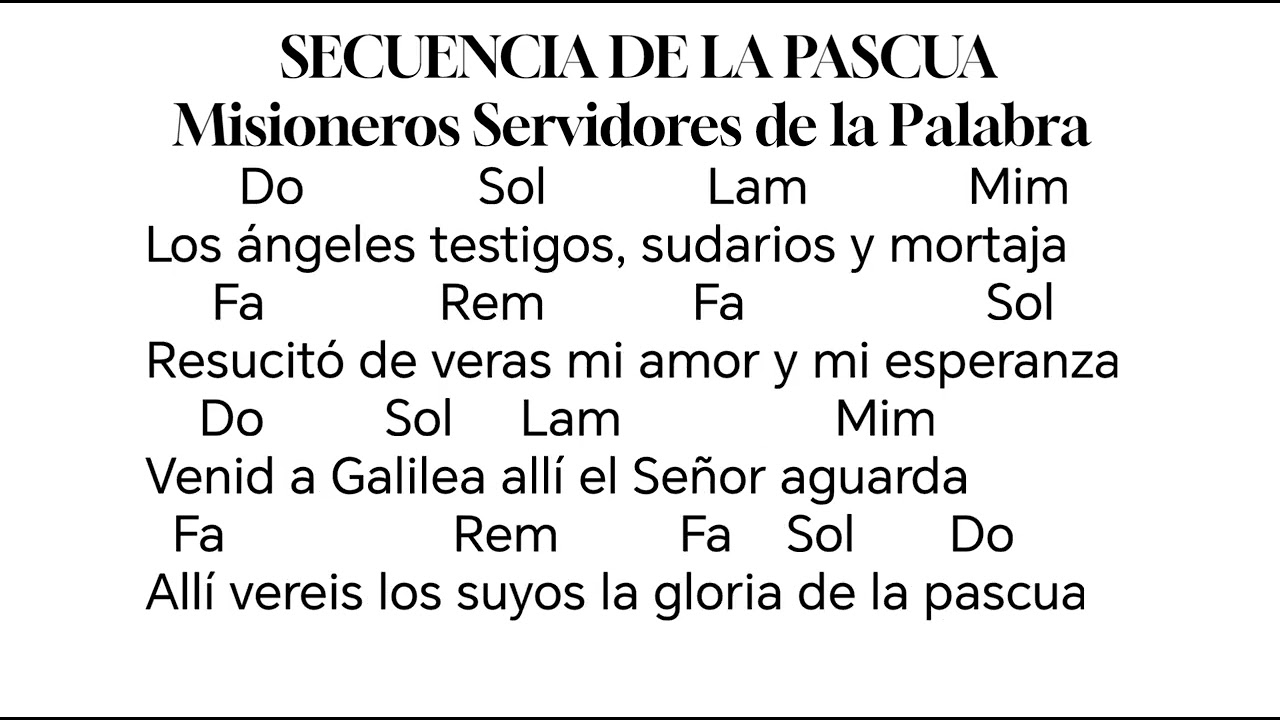 Secuencia de Pascua, letra y acordes Acordes - Chordify