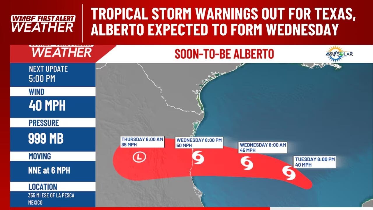 FIRST ALERT: Tropical Storm Warnings out for Texas, Alberto expected to ...