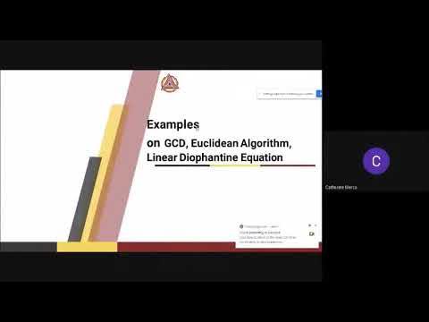 Lecture 3 Examples on GCD, Euclidean Algorithm, Diophantine Equations ...