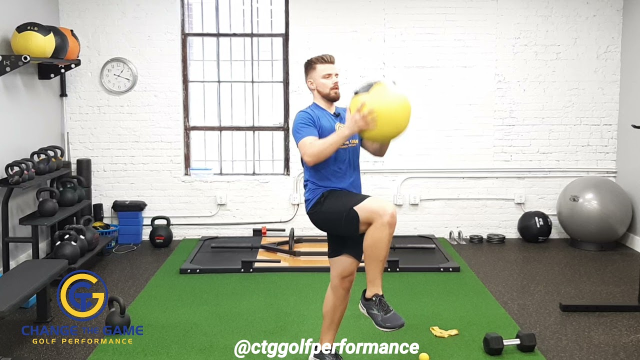 GROUND FORCES: Single Leg Hip Hinge Med Ball Slams - YouTube