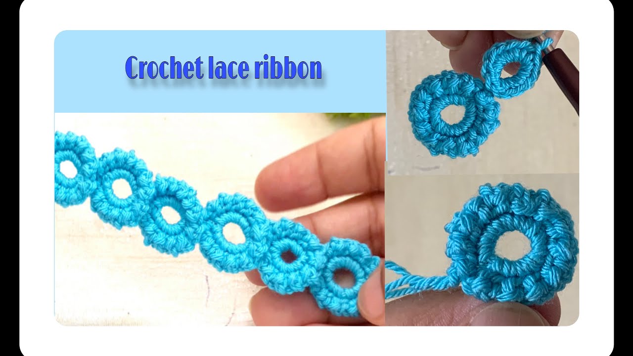 Crochet lace ribbon | Crochet lace tape pattern tutorial | Two Rows ...