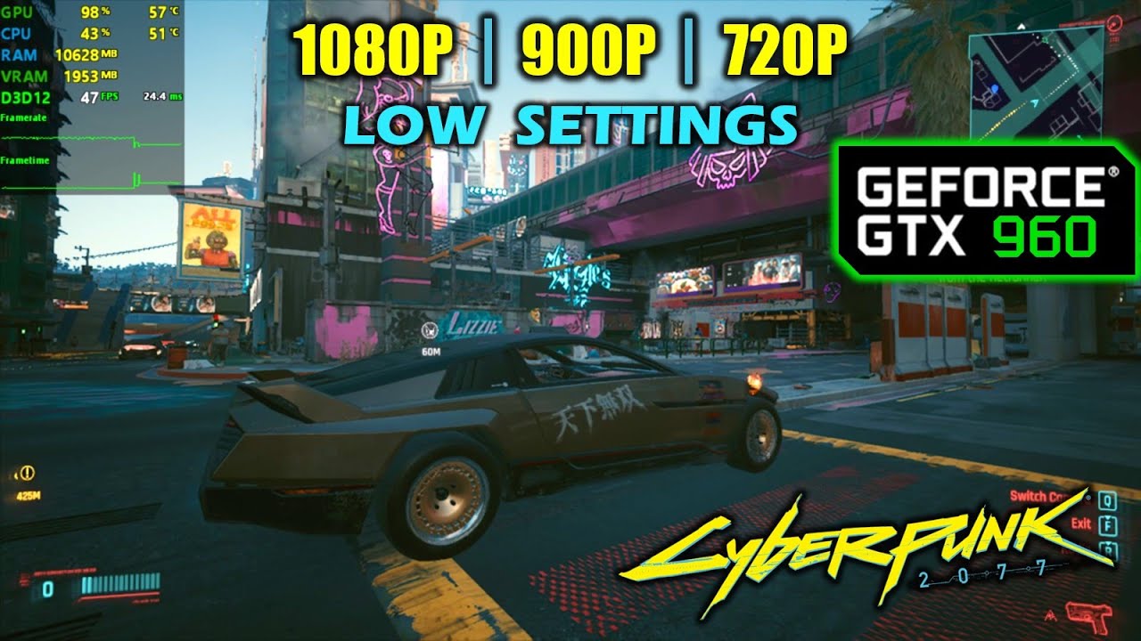 GTX 960 | Cyberpunk 2077 - 1080p, 900p, 720p - Low settings - YouTube