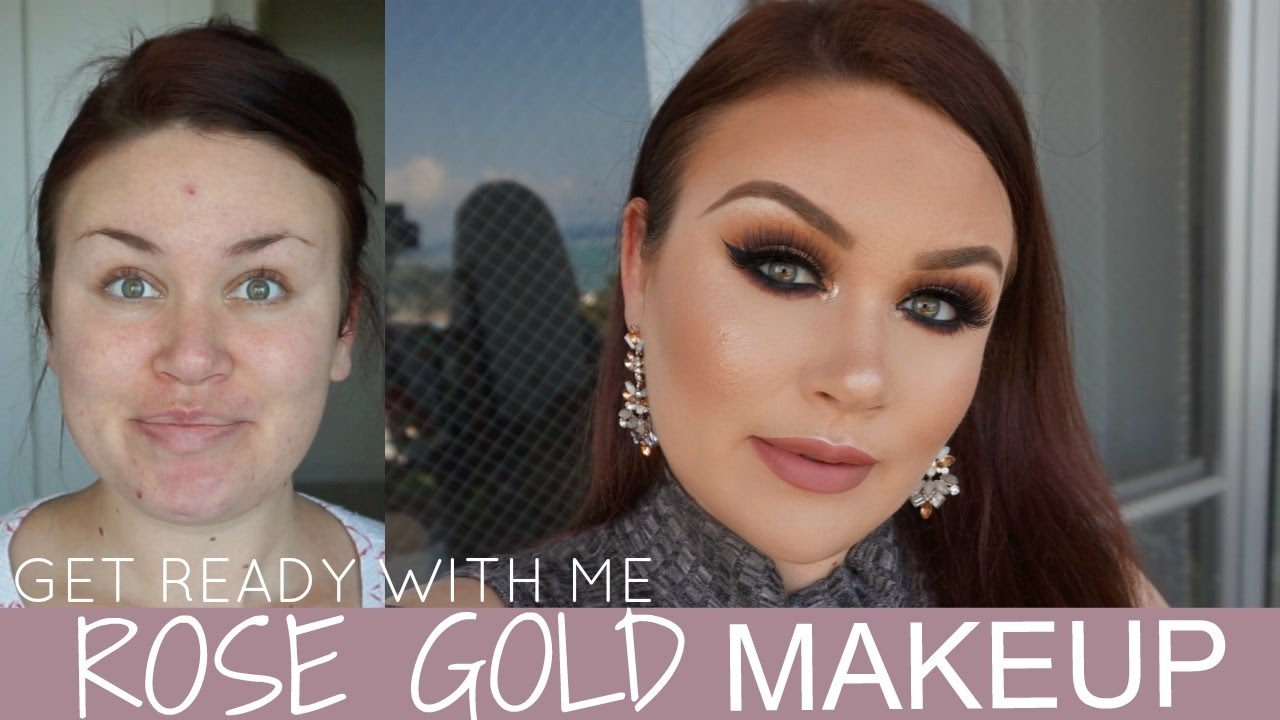 GRWM | DRAB TO FAB | ROSE GOLD MAKEUP TUTORIAL - YouTube