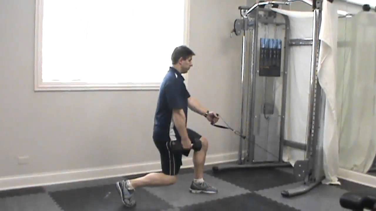 Step Back Lunge Low Row on a Functional Trainer - YouTube