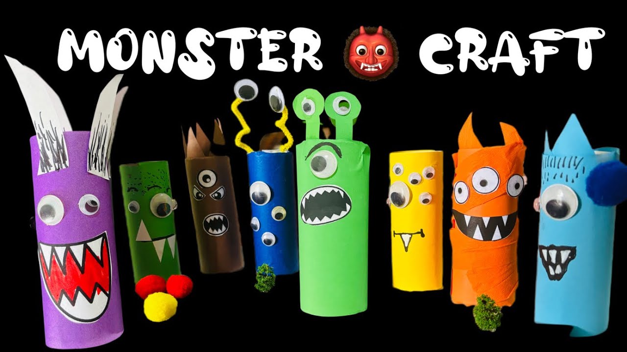 Monster 👹 craft easy monsters with toilet paper roll #craft #monster # ...