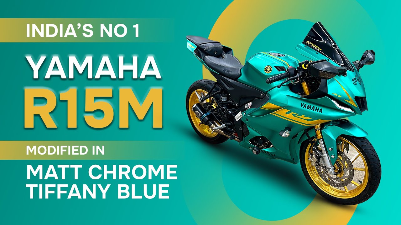 India's First Yamaha R15M Vinyl Wrapped/ Modified In Matt Chrome ...