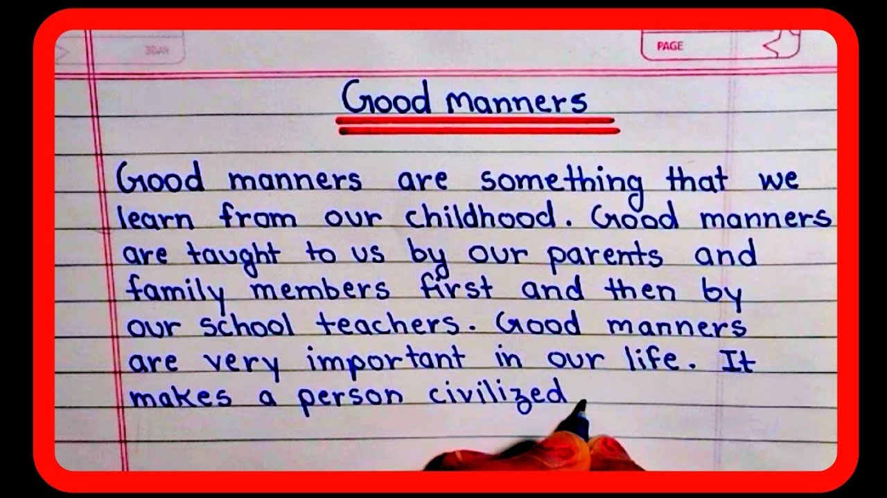 Good manners essay in good handwriting💯#handwriting#practice - YouTube