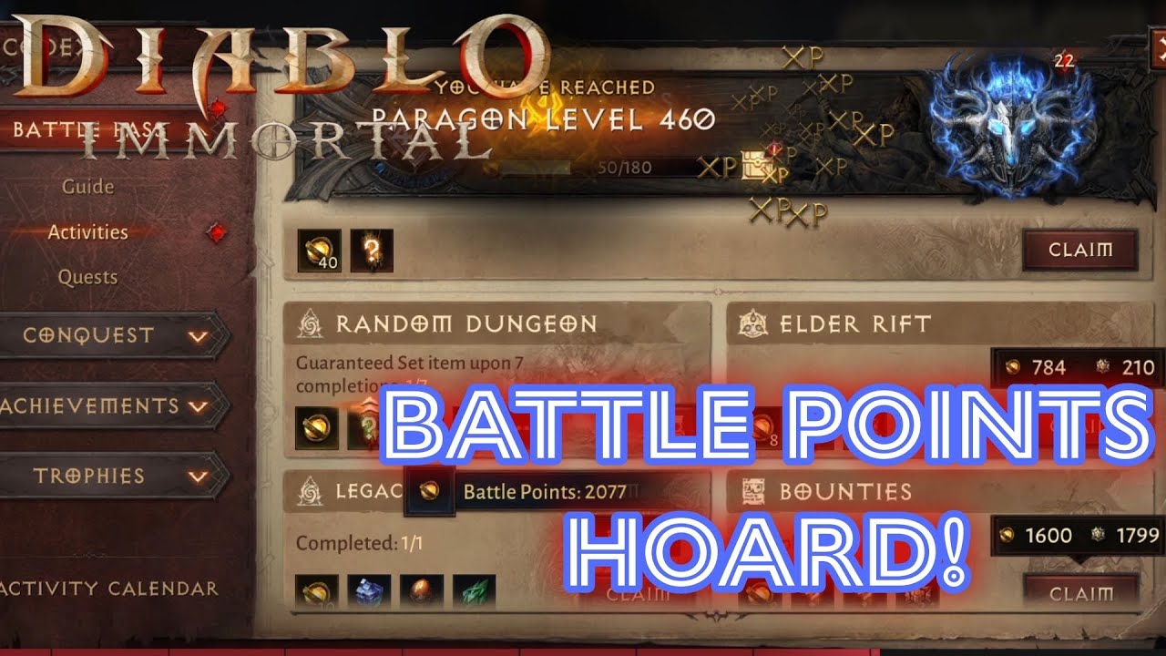 Claiming 11,880 Battle Points! - Diablo Immortal - YouTube