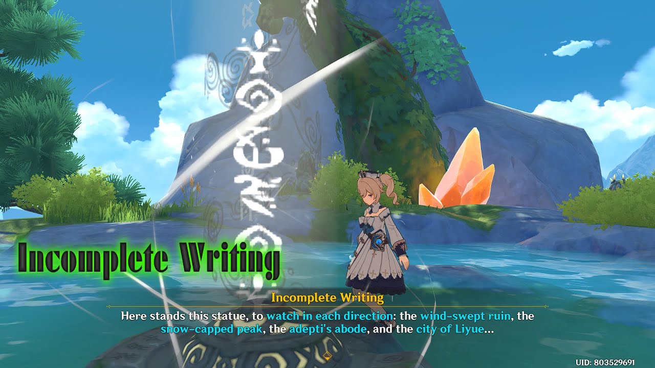 Incomplete Writing | Genshin Impact 2020 (The chi of guyun) - YouTube