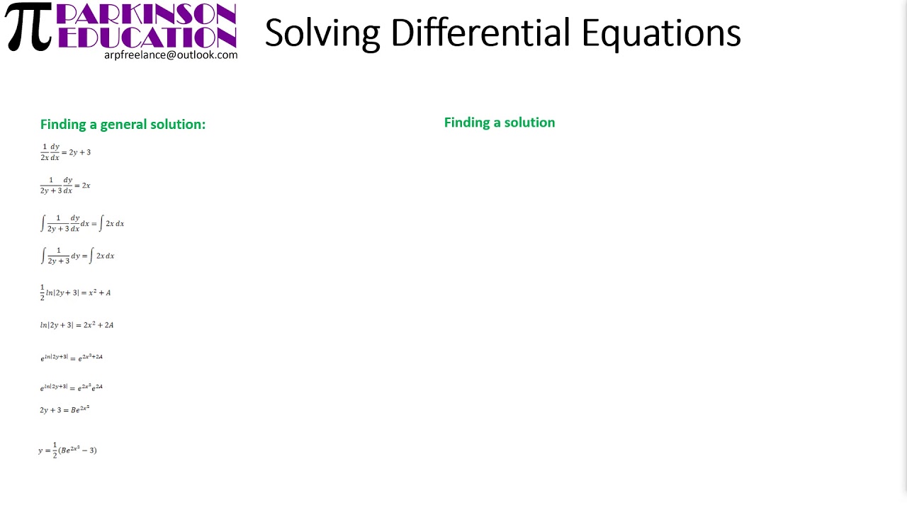 7 6 Solving Differential Equations - YouTube