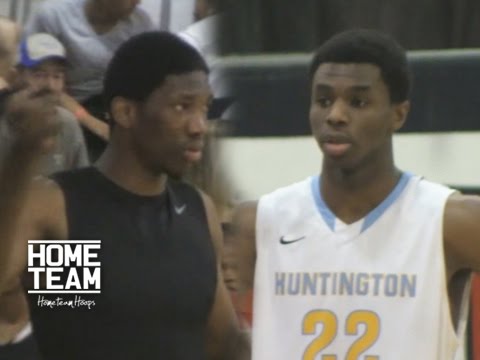 Joel Embiid Vs. Andrew Wiggins In High School - YouTube
