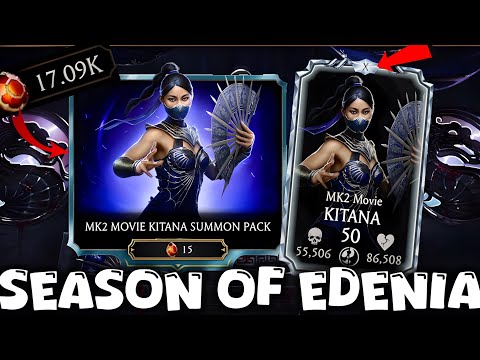 MK Mobile MK2 Movie Kitana Summon Pack opening & Kombat Pass Edenia | 17k Dragon Krystals