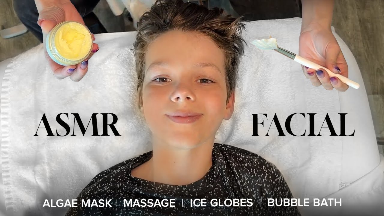 ASMR Face Massage | Giving My Son A Facial - YouTube