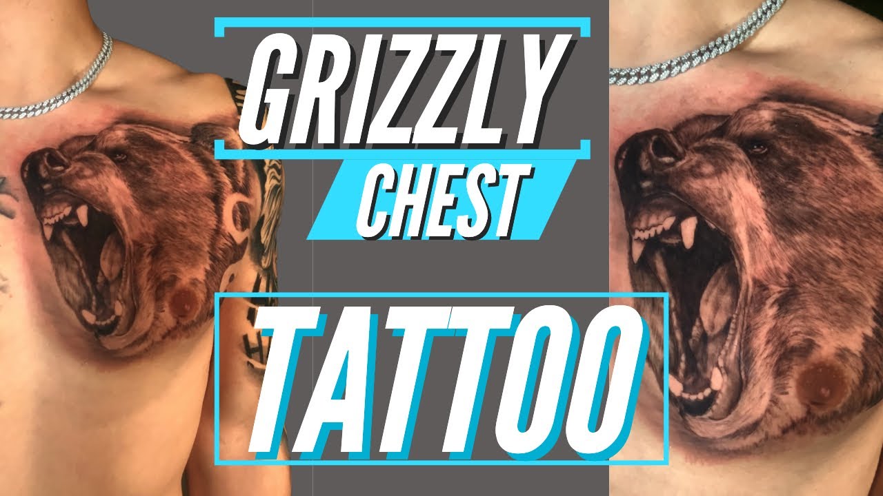 Grizzly Bear Chest Tattoo