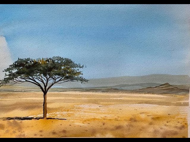 Desert Landscape Watercolor Paintings Here Is My Painting: Sonoran