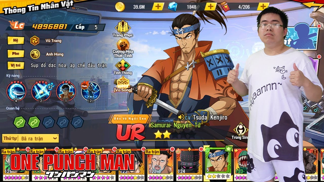One Punch Man: The Strongest #301 Chờ game sập P17 UR Samurai Nguyên tử ...
