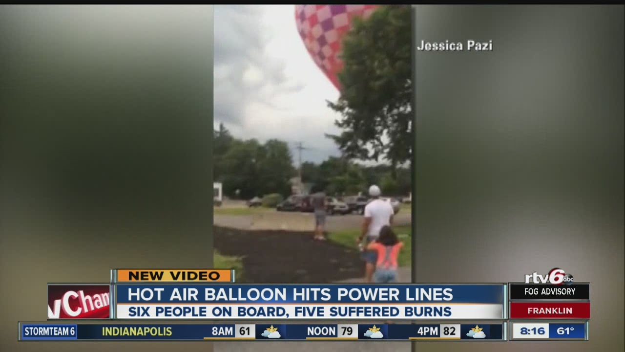 Hot air balloon crashes into power lines, 5 hurt - YouTube