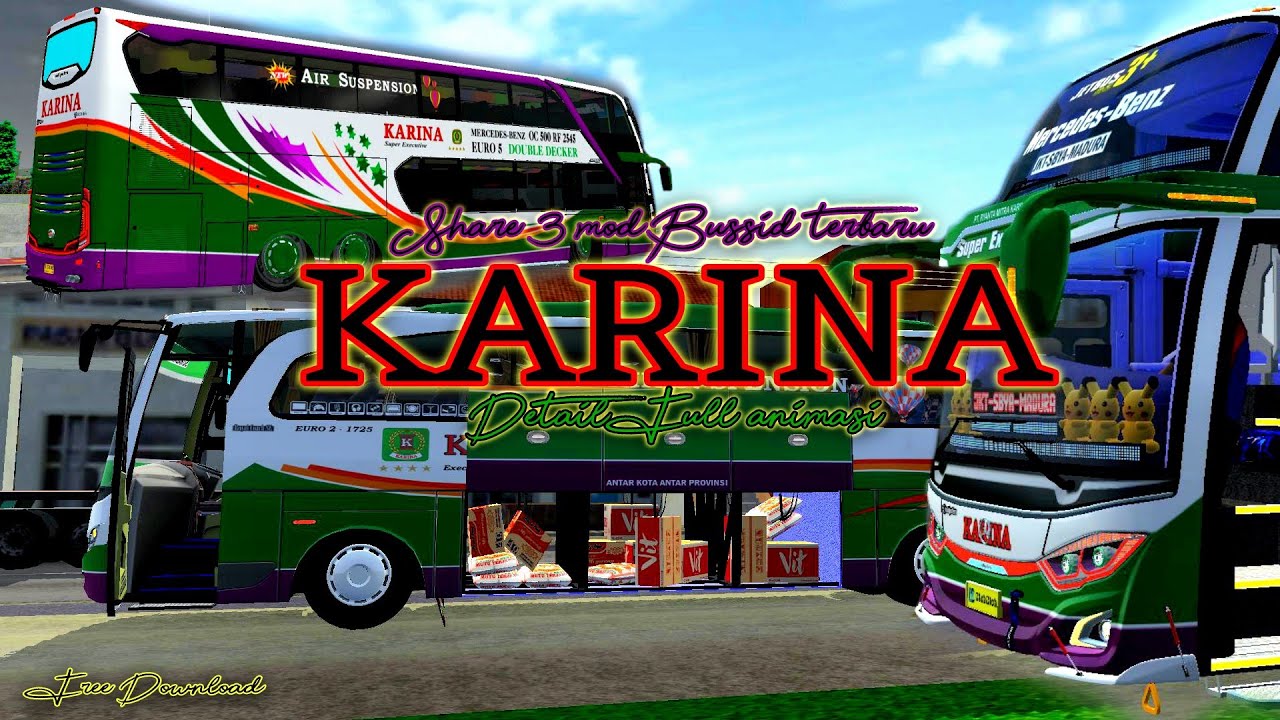 SHARE TOP 3 MODS BUS KARINA TERBARU FULL ANIMASI !!! - YouTube