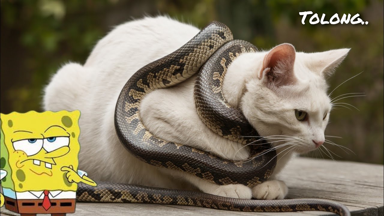 Kucing lucu minta tolong feat SpongeBob - YouTube