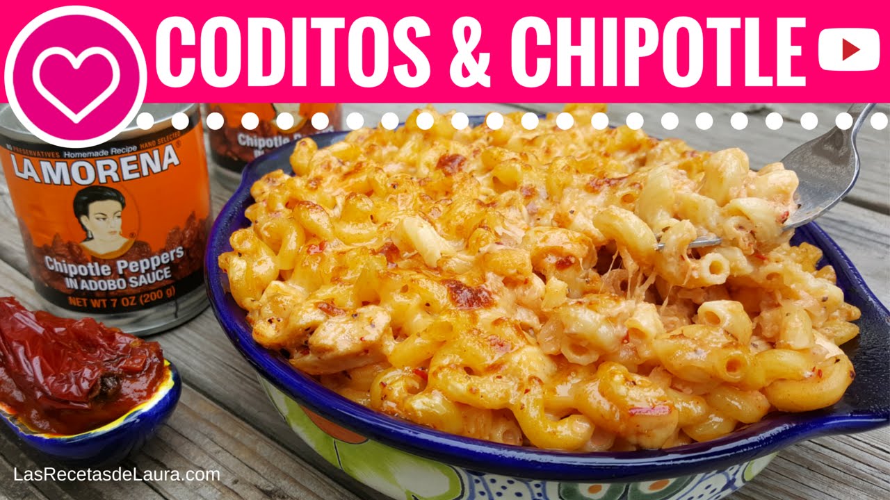 Coditos con Pollo y Chipotle | Mac and Cheese TexMex Recipe Las Recetas ...