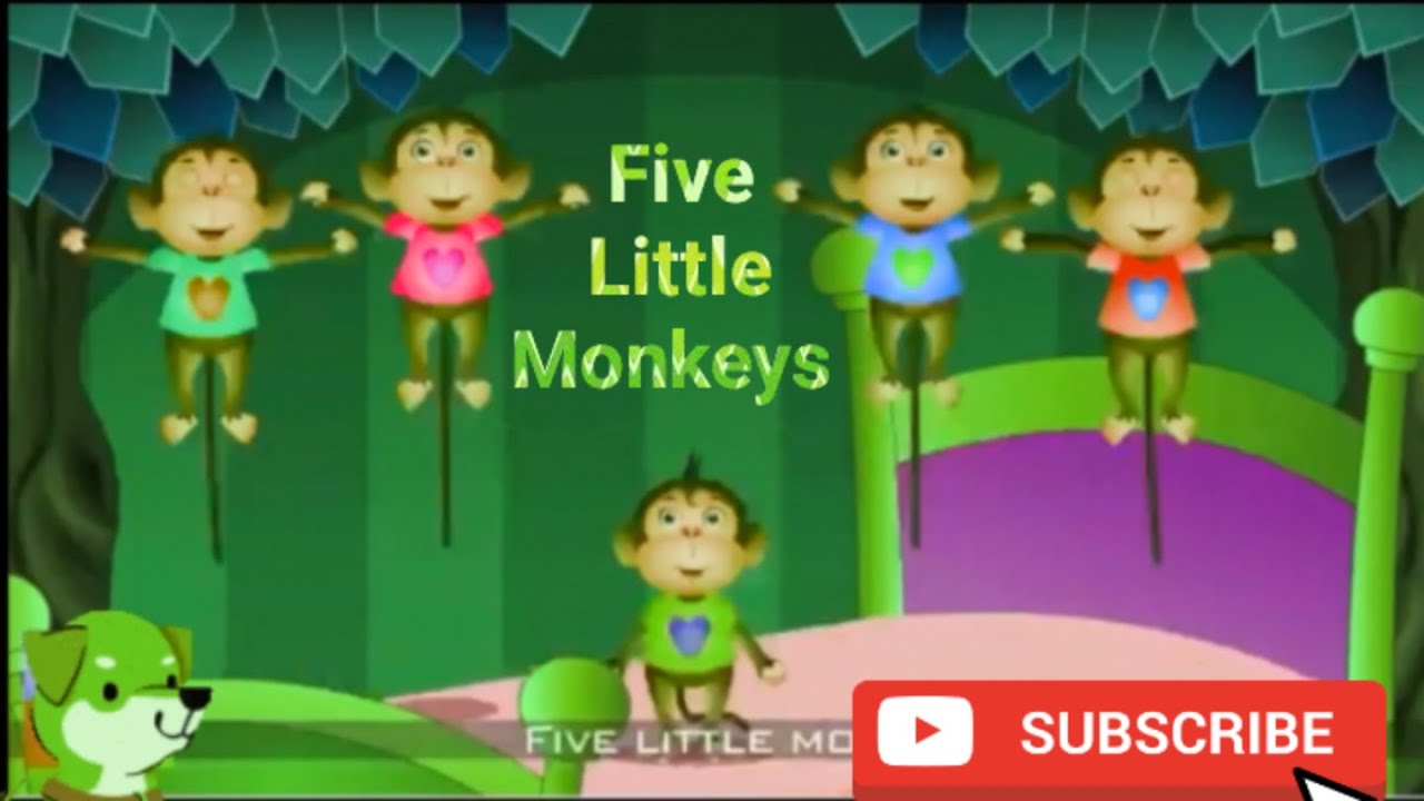 Five Little Monkeys Jumping on the bed | Children Nursery Rhyme - YouTube