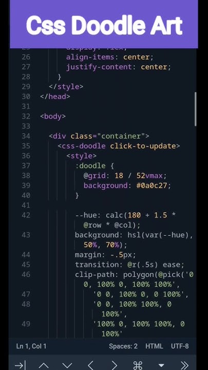 Css Doodle Art Using Css Doodlejs Coding Status Shortcodingvideo Css Codingstatus Python