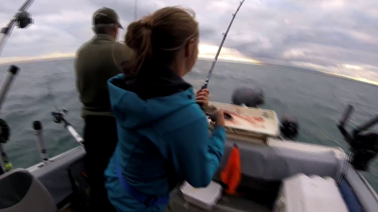 Girl Fishing Giant King Salmon - YouTube