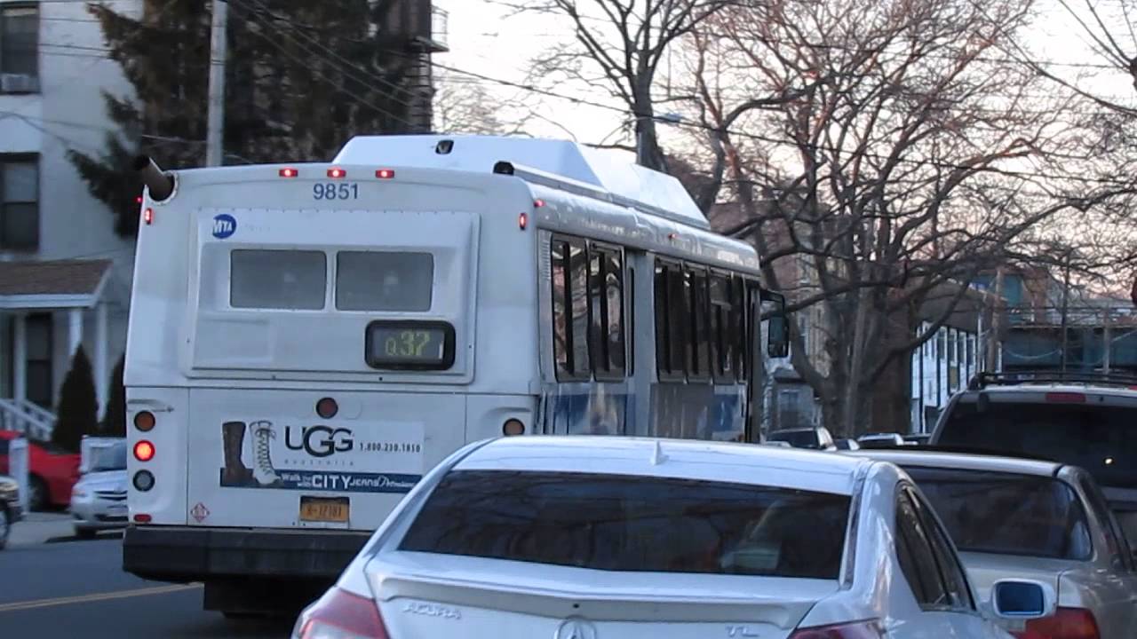 MTA Orion 5 CNG Bus 9851 departs 91st Ave on the Q37 - YouTube